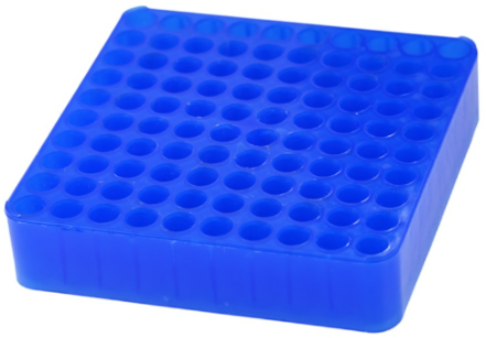 DiaGuru Solid PP Tube Rack for 17mm Tube 10x10 Format Blue - Wishmed