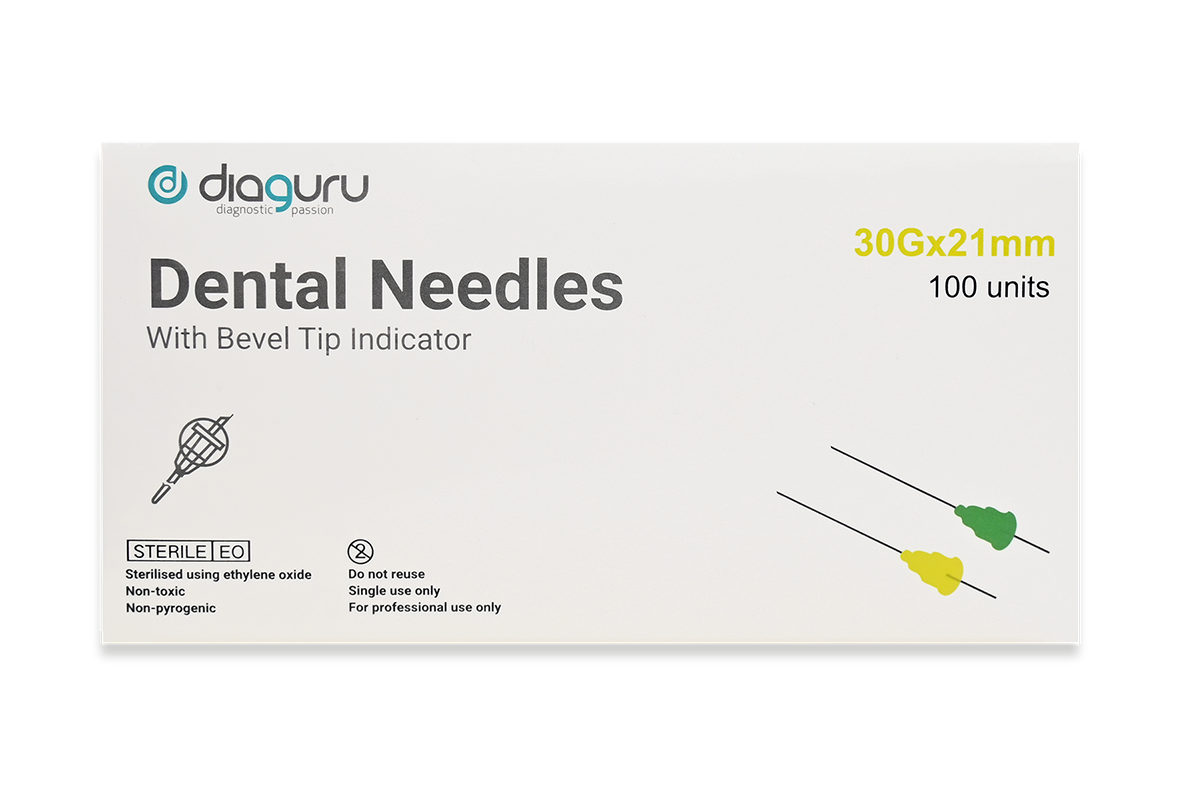 Diaguru Dental Needles with Bevel Tip Indicator Box/100 - Wishmed
