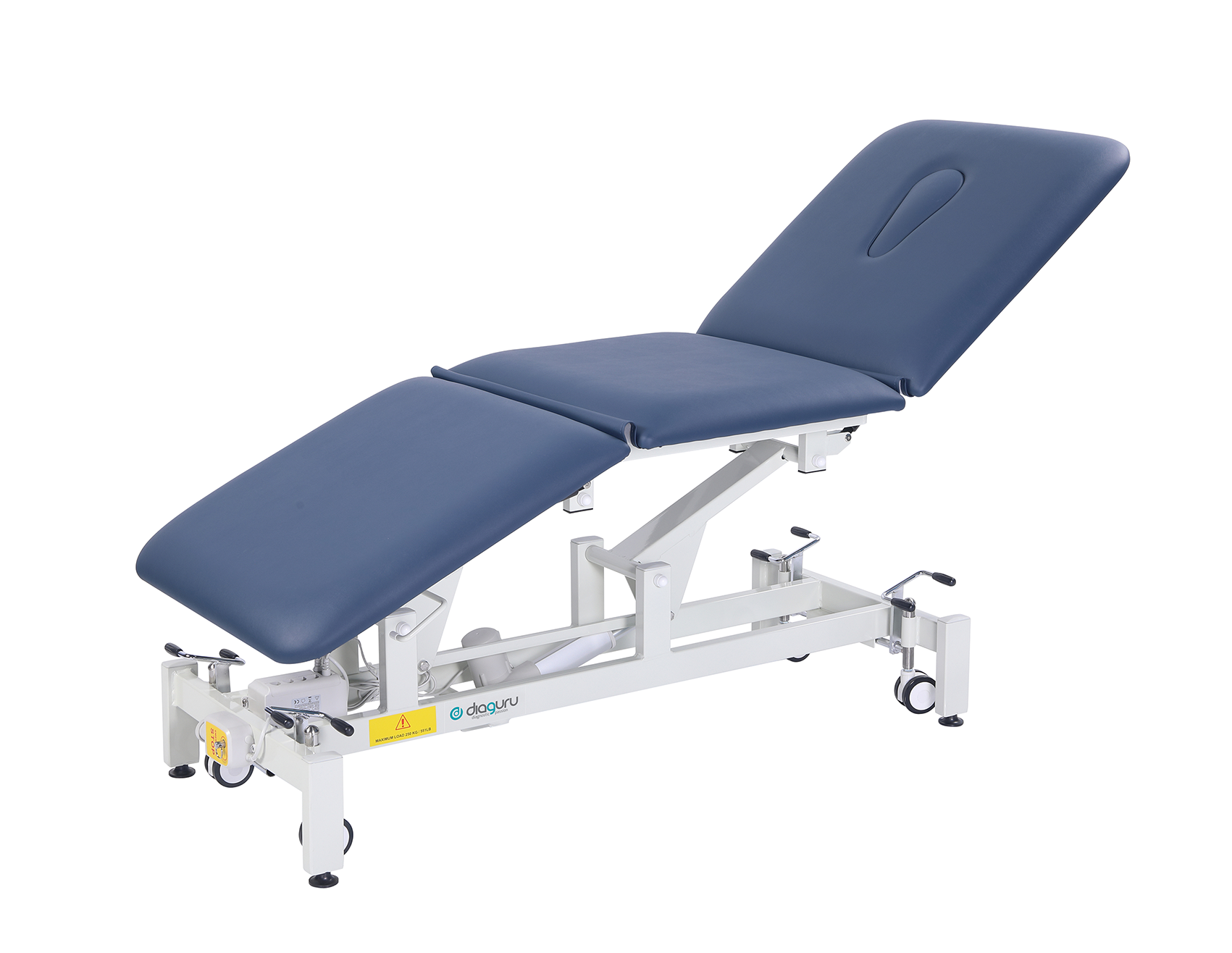 Diaguru 3 Section Hi-Lo Electric Examination Bed Navy Blue - Wishmed