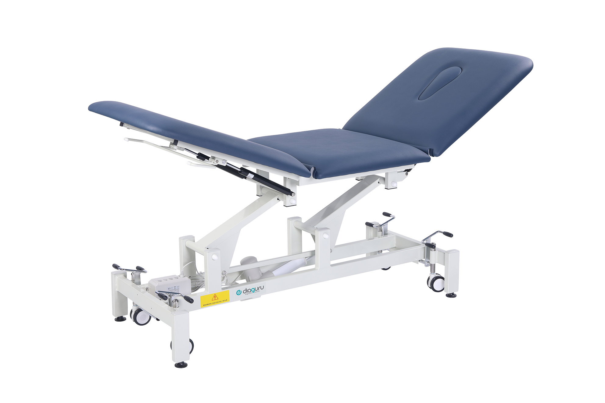 Diaguru 3 Section Hi-Lo Electric Examination Bed Navy Blue - Wishmed